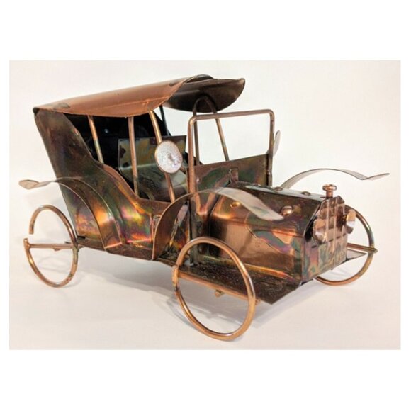 Vintage | Art | Vintage Mini Musical Car Sculpture Metal Art Plays ...